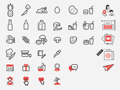 Foodies icons by Brian Li on Dribbble