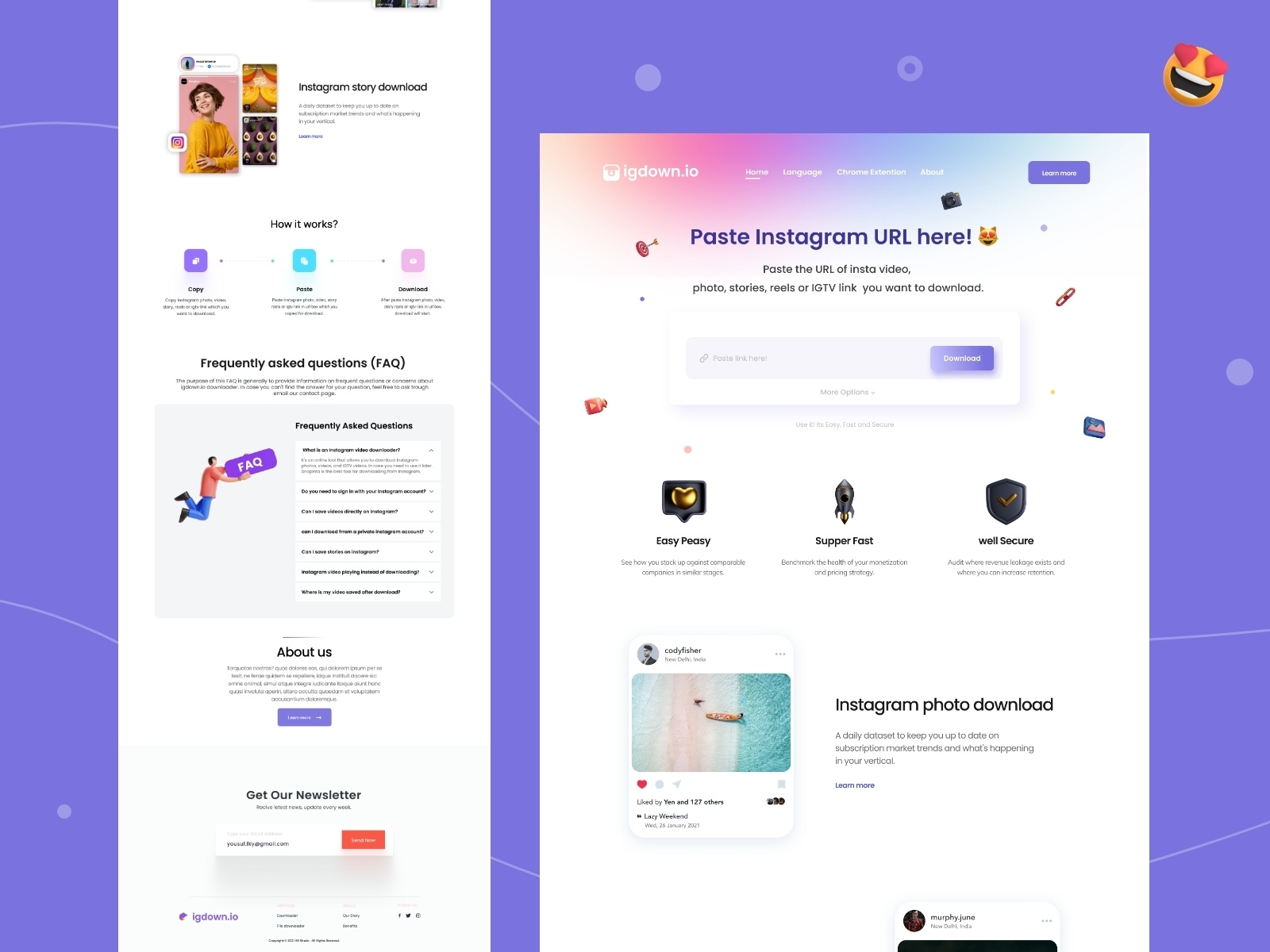📁Instagram media file downloader by Yousuf Saymon on Dribbble