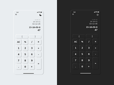 Basic soft UI (Neumorphism) for calculator by pranav prakash on Dribbble