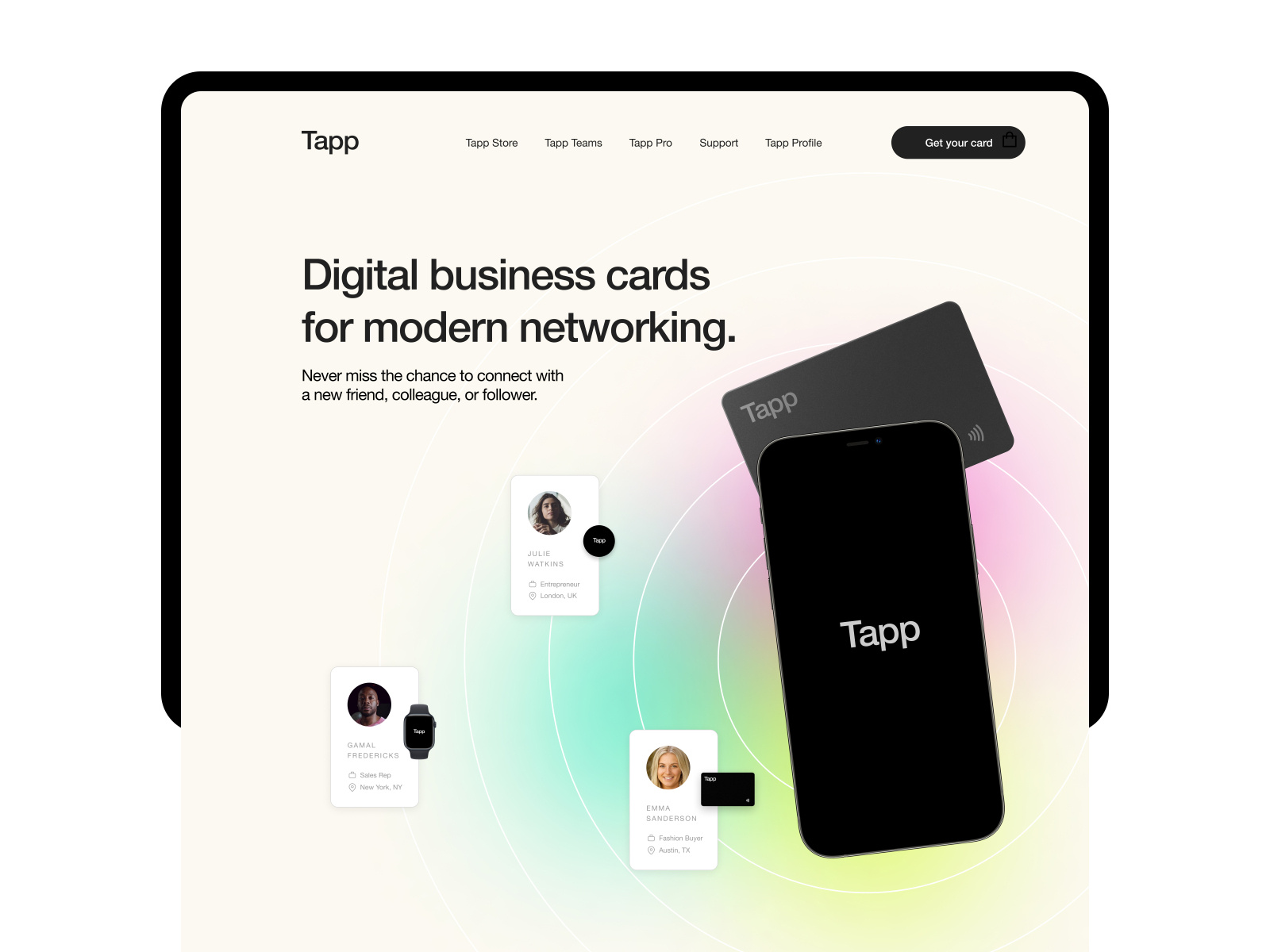 Tapp - Digital business card landing page by Cris at Okero Design on Dribbble