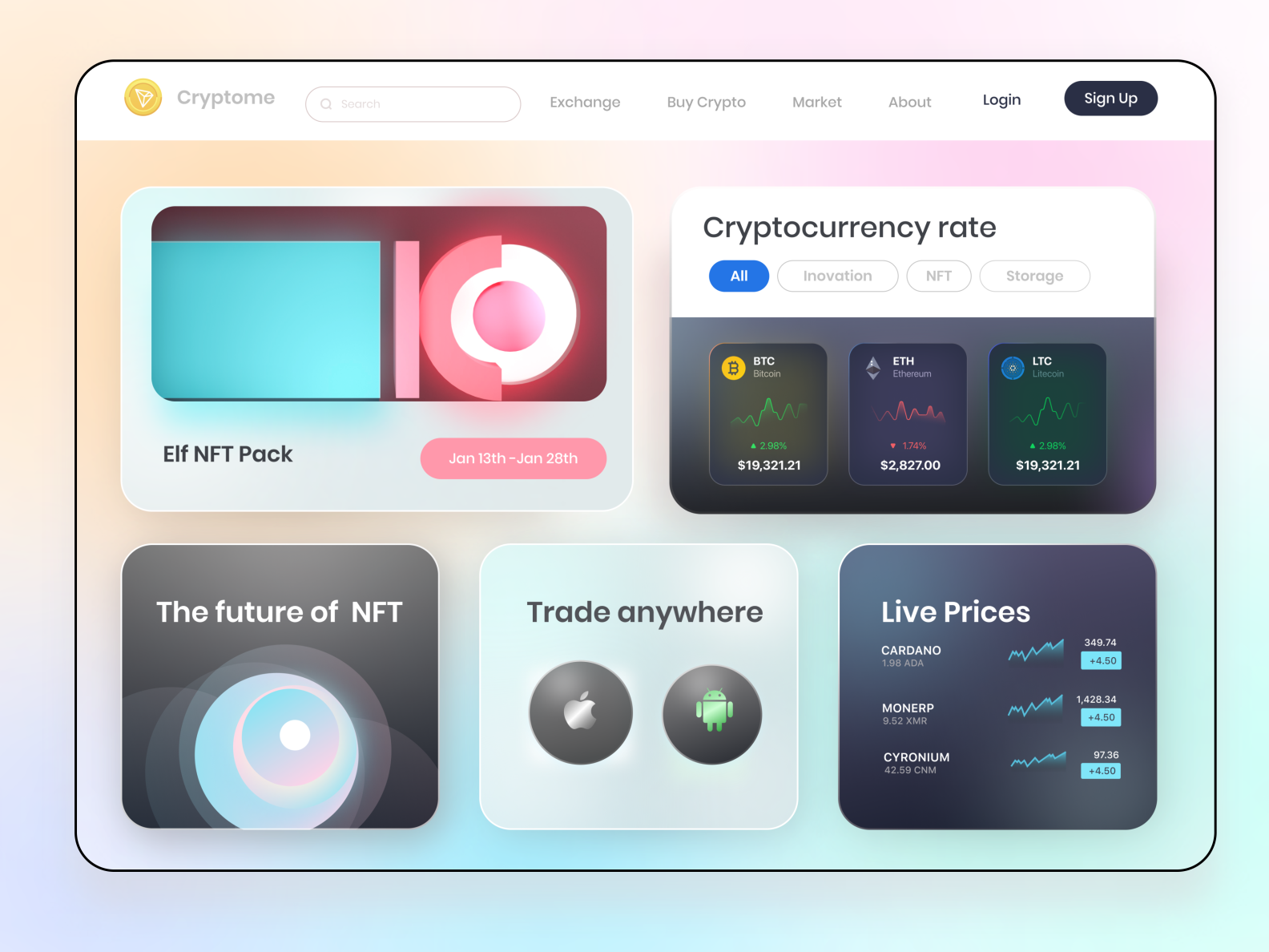 Cryptome - Web Design for Сrypto Exchange by M Husni Wardani on Dribbble