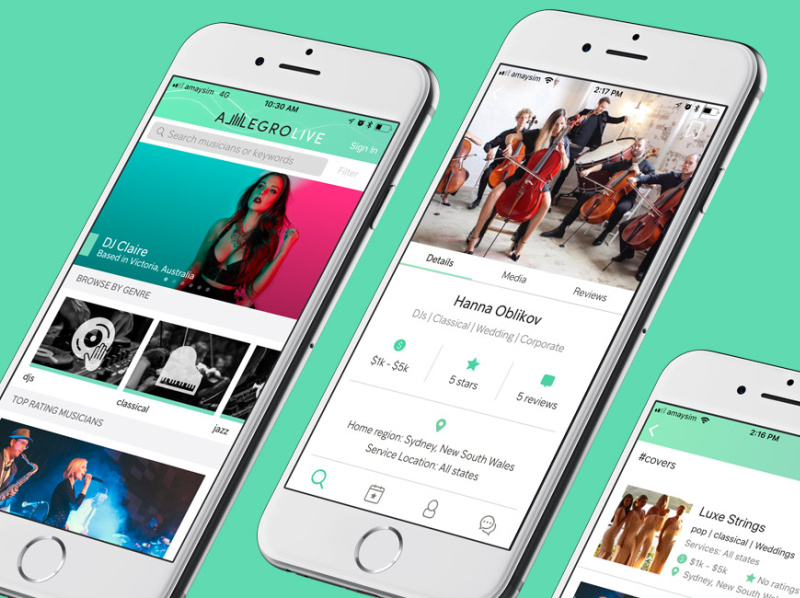 Allegro Live by DreamWalk Apps on Dribbble