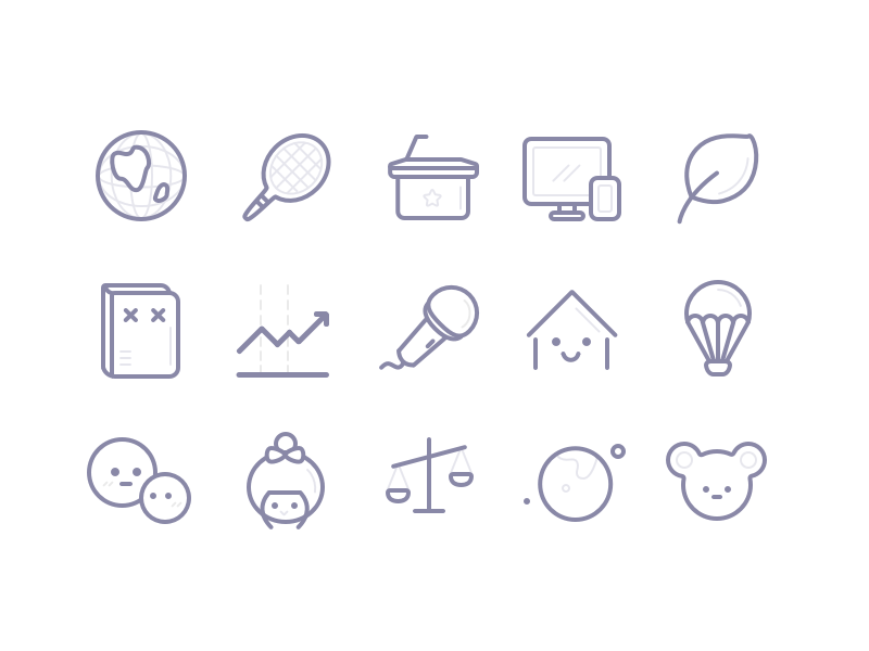 Cute Line Icons by Sunako on Dribbble