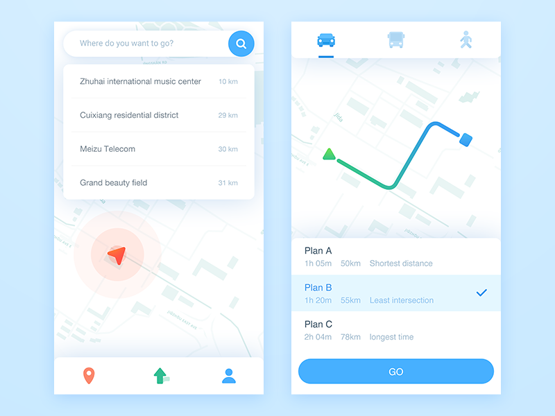 Daily Ui Day 20 Location Tracker by tomatree on Dribbble