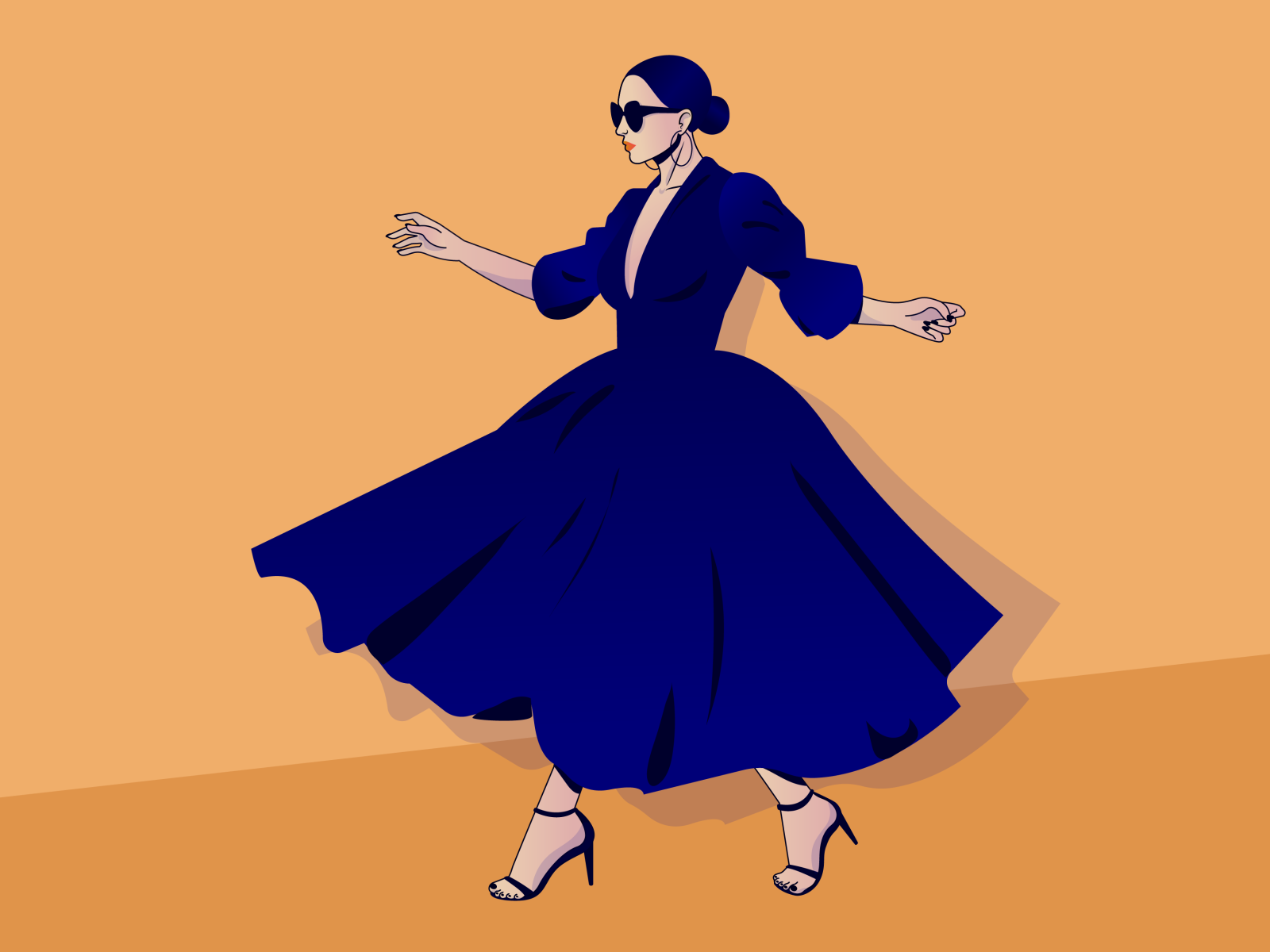 Lady in blue by oanamun on Dribbble