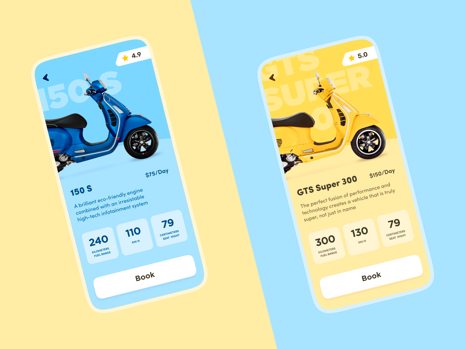 Vespa Rent App Concept by Konstantin Kozhenkov on Dribbble