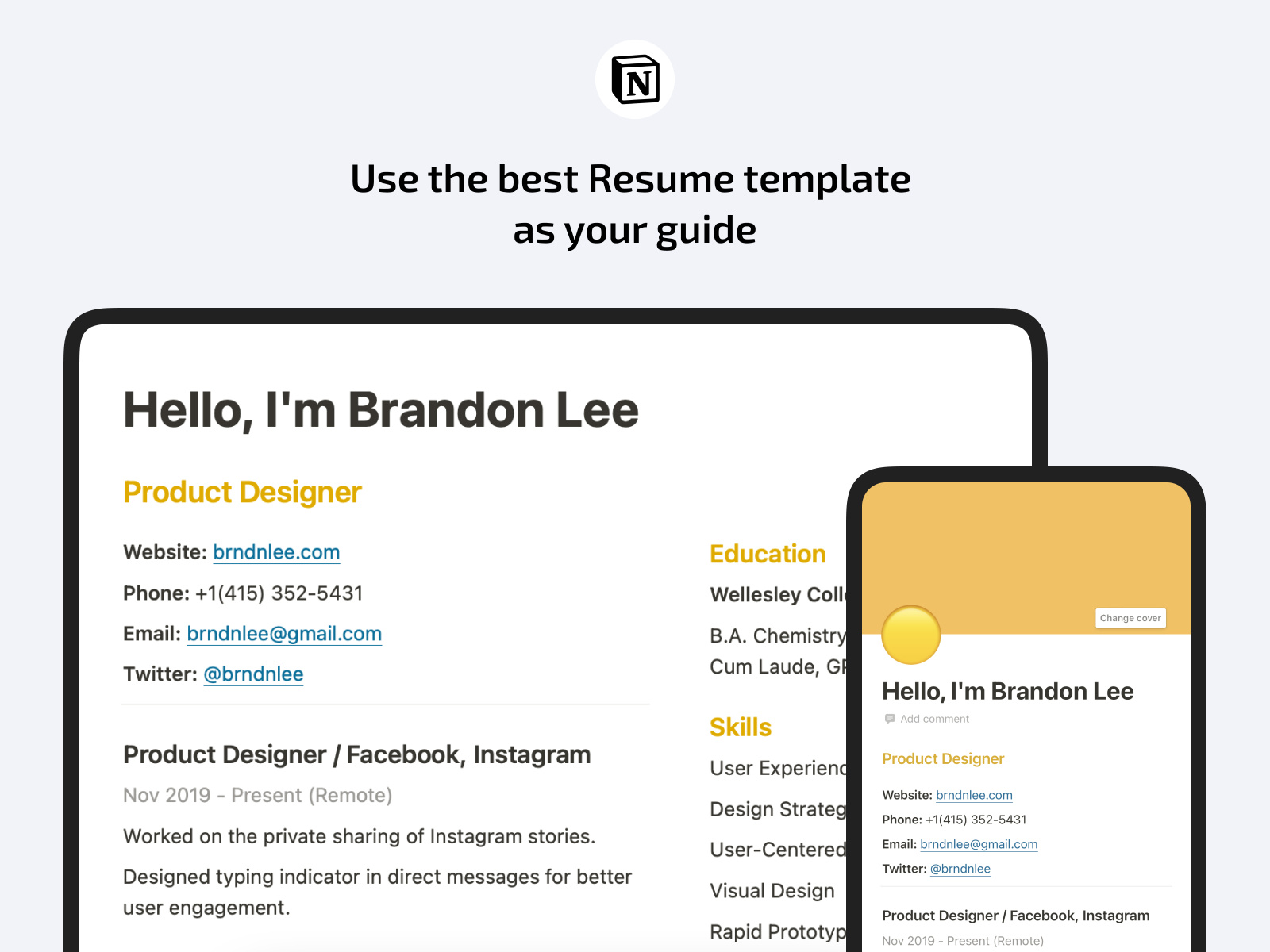 Notion Resume Template By Misha Dupliakin On Dribbble
