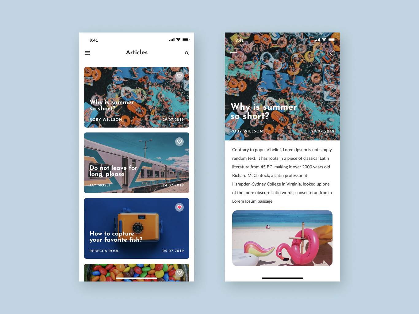 Mobile Articles Design by Misha Dupliakin on Dribbble