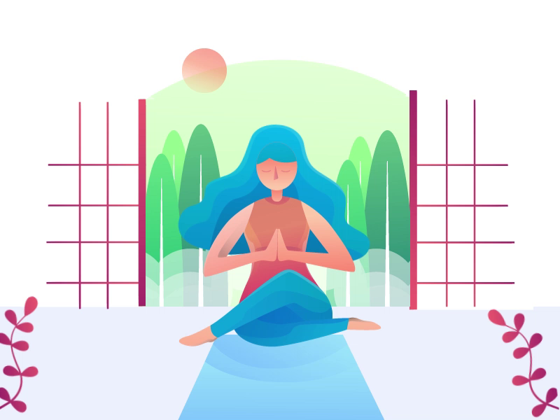 Yoga animated illustration by Erikawidya for SLAB Design Studio on Dribbble
