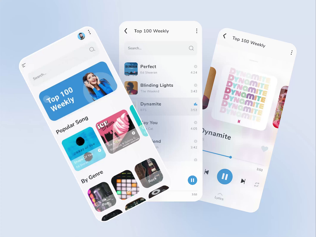 music player app prototype by SLAB Design Studio on Dribbble