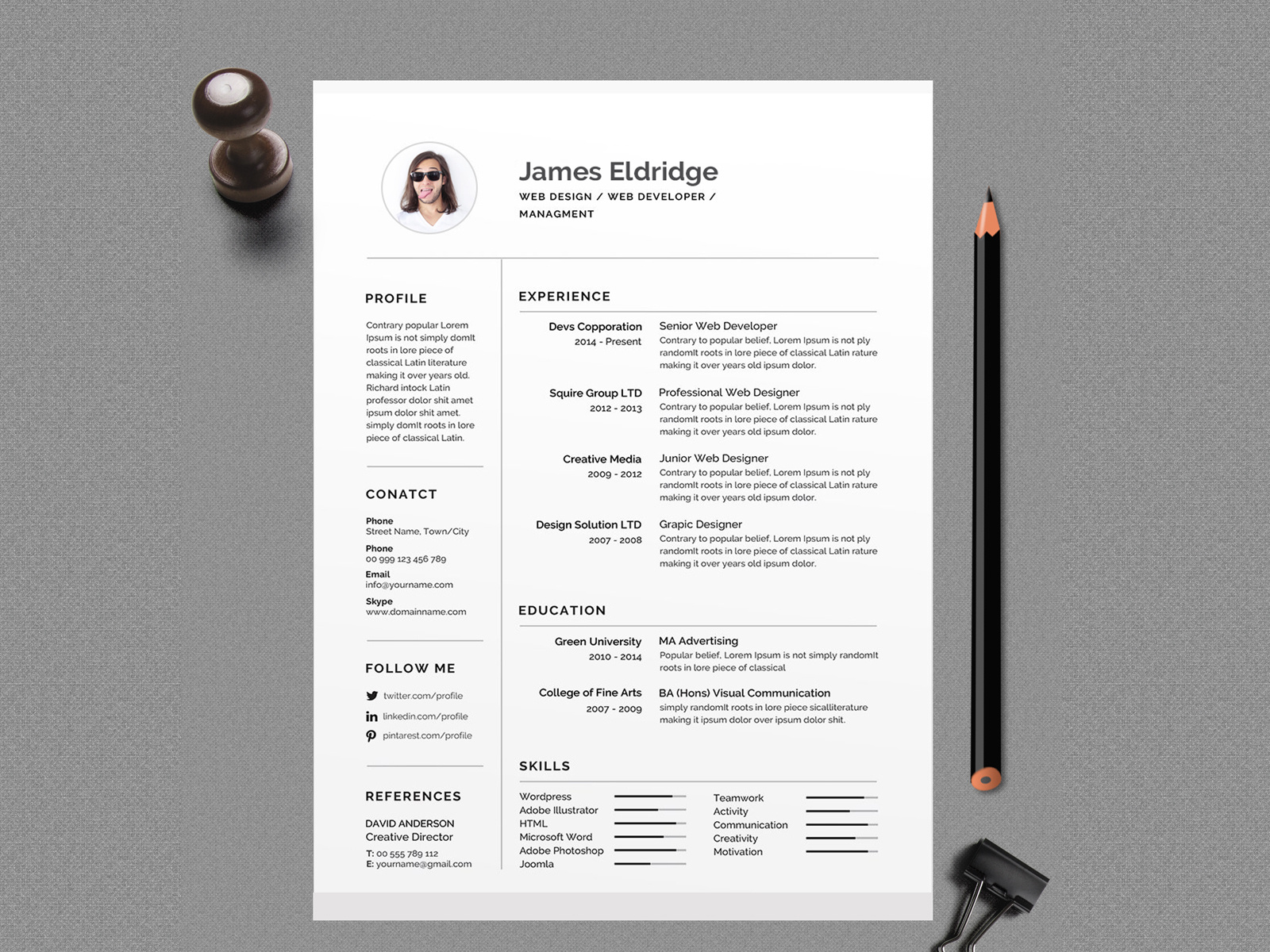 Resume Design Template by Masud Rana on Dribbble