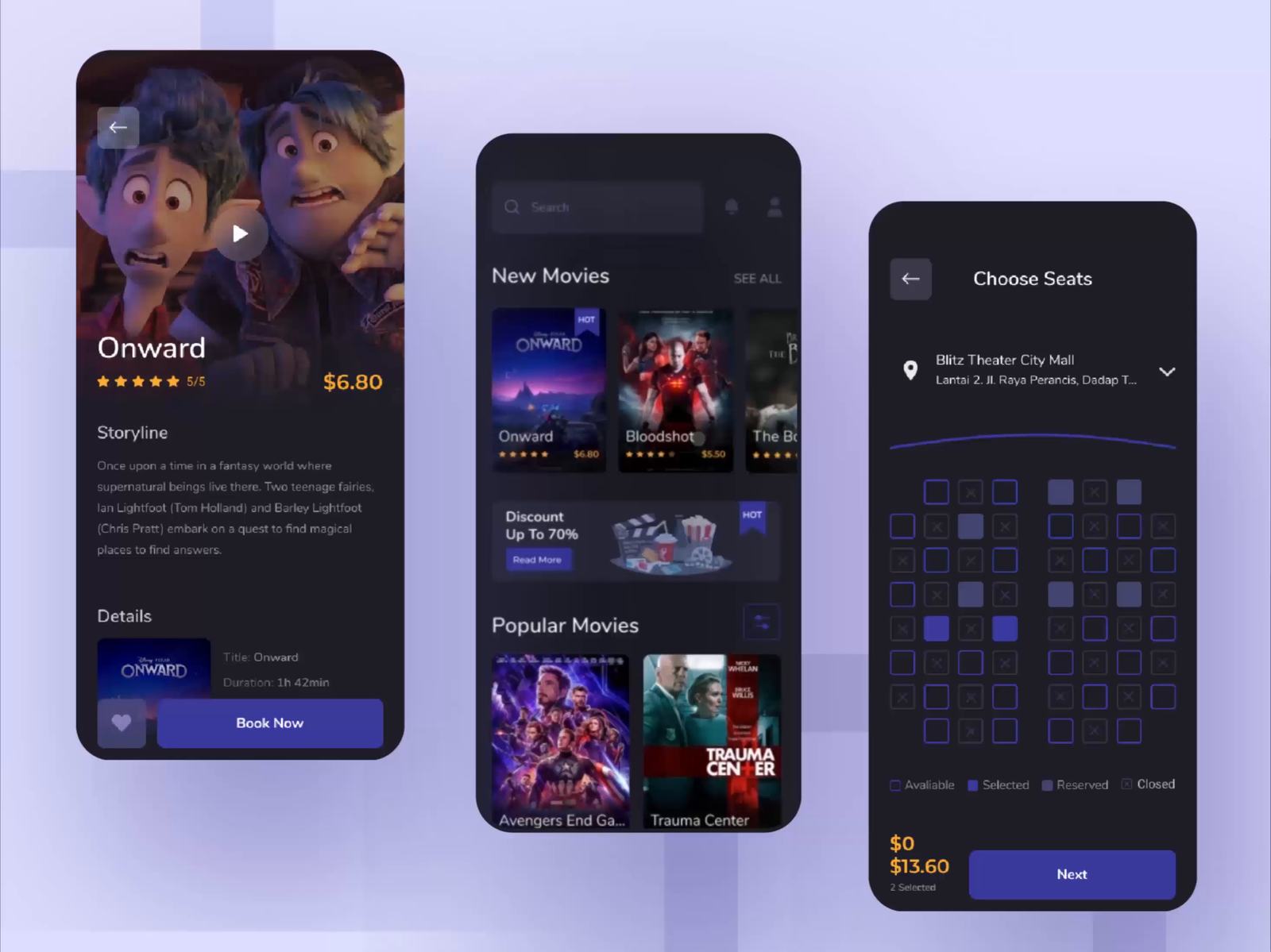 Movie ticket app prototype animation by Wawan AK for SLAB Design Studio ...