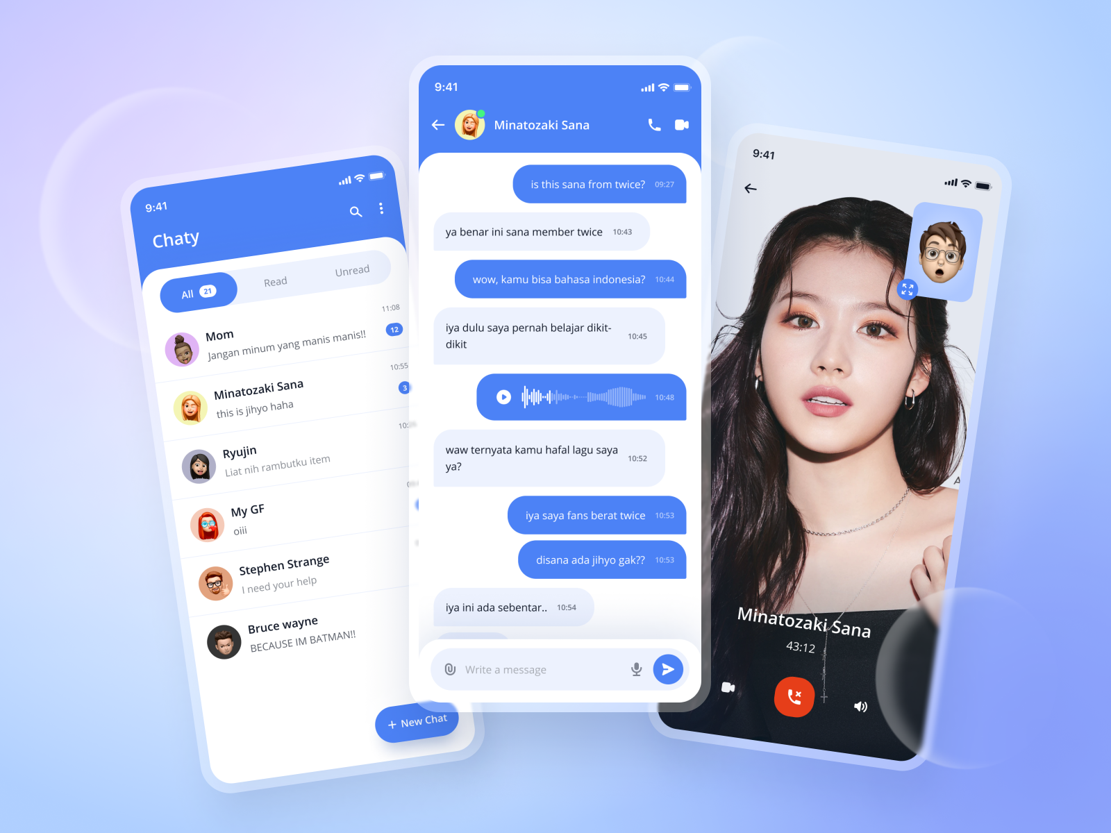 Chaty - Messagin App Design by Wawan AK for SLAB Design Studio on Dribbble