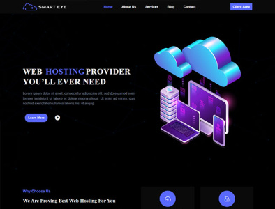 cloud hosting website template by Smart Eye on Dribbble