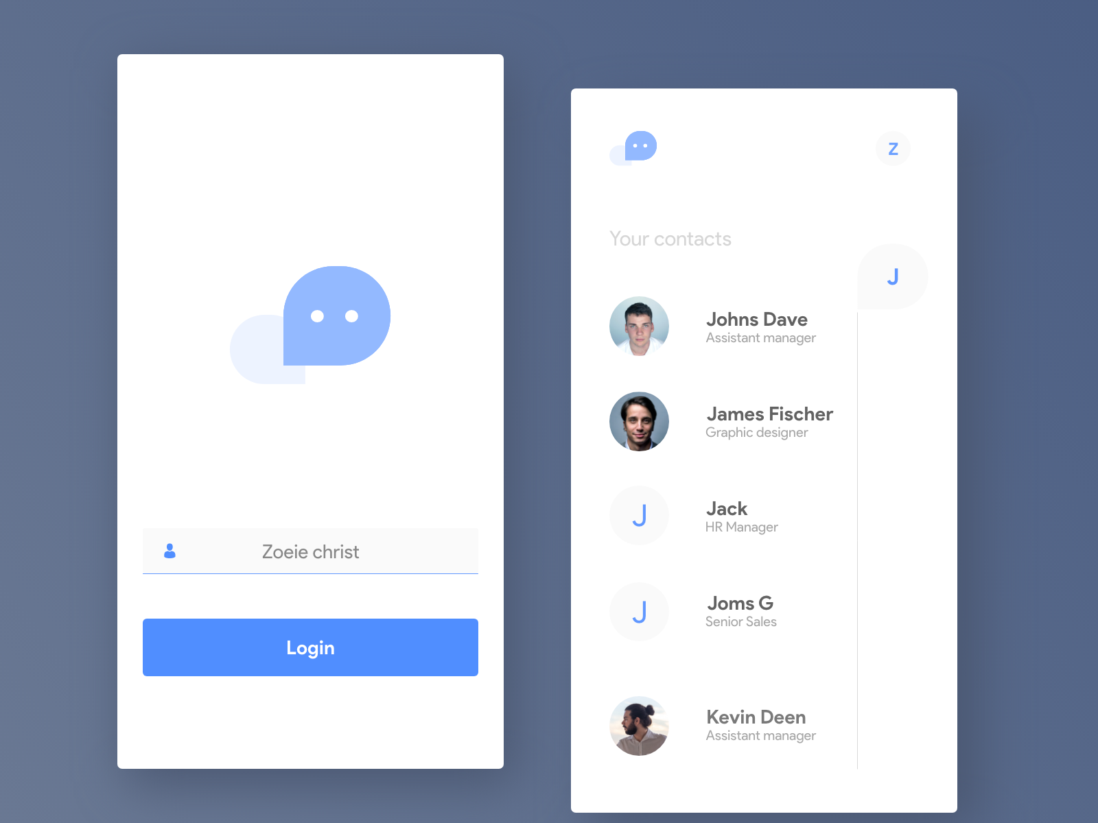 Internal office chat application using chat-mate by Brush 4.0 on Dribbble
