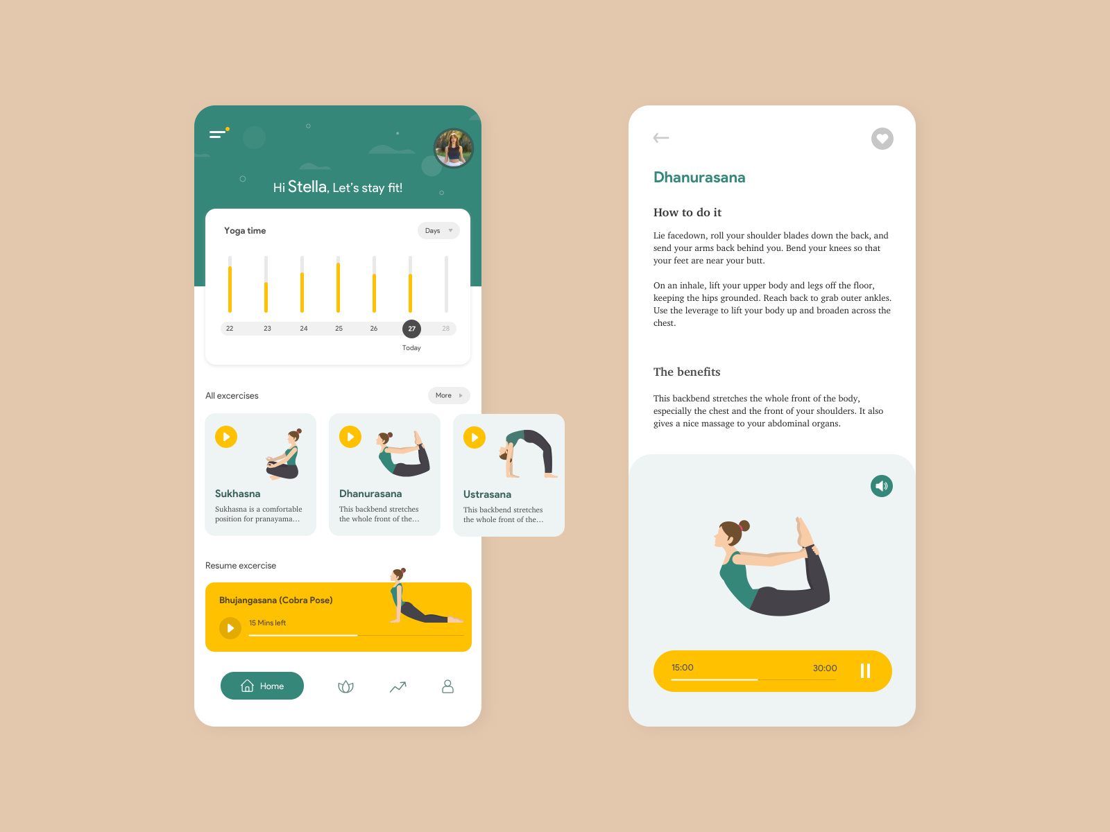Yoga App UI by Yadhu Joseph Maliyakkal on Dribbble