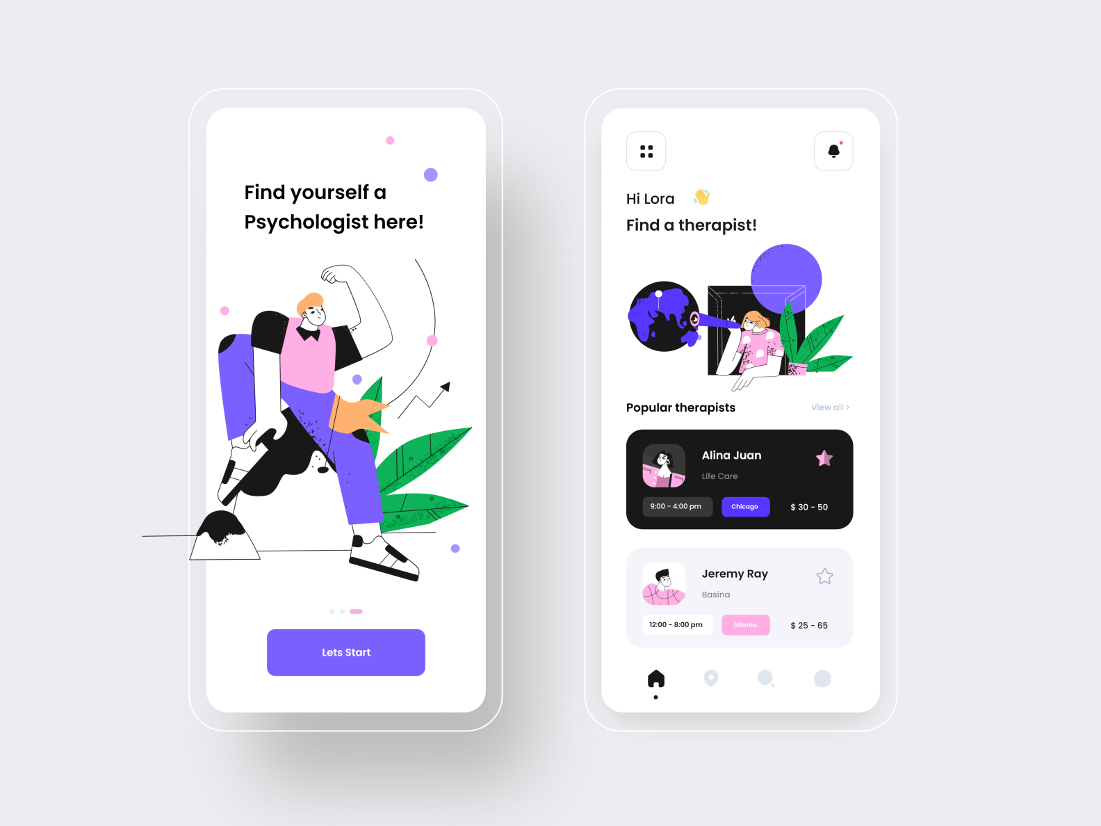 Therapy App UI by Nexique on Dribbble
