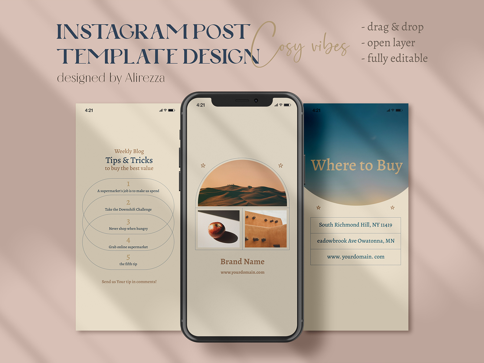 Minimal INSTAGRAM TEMPLATE by Alirezza on Dribbble