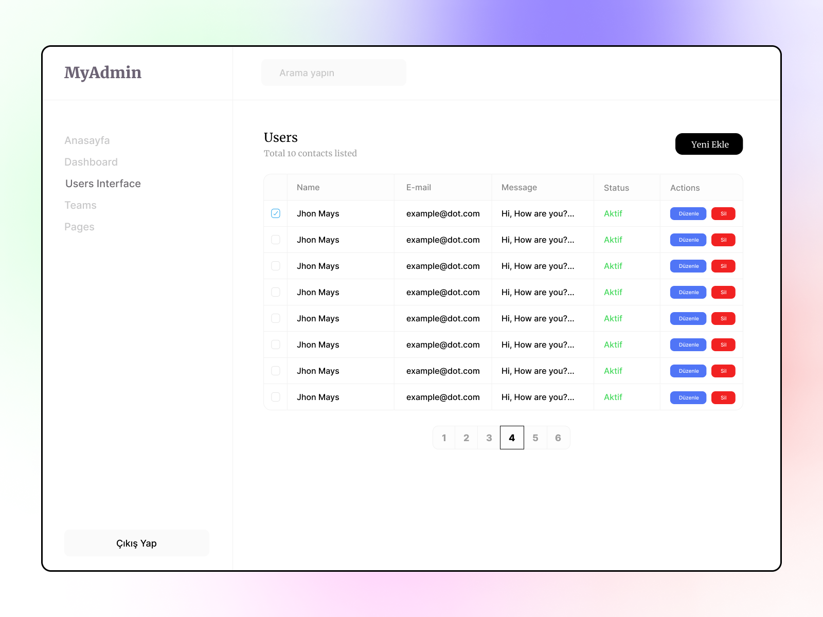Admin panel by Mümin Yıldırım on Dribbble