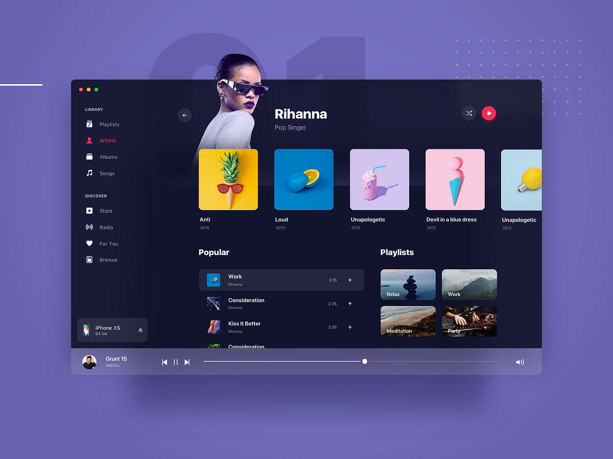 Apple OS Music Player by Aurélien Salomon for Orizon: UI/UX Design ...