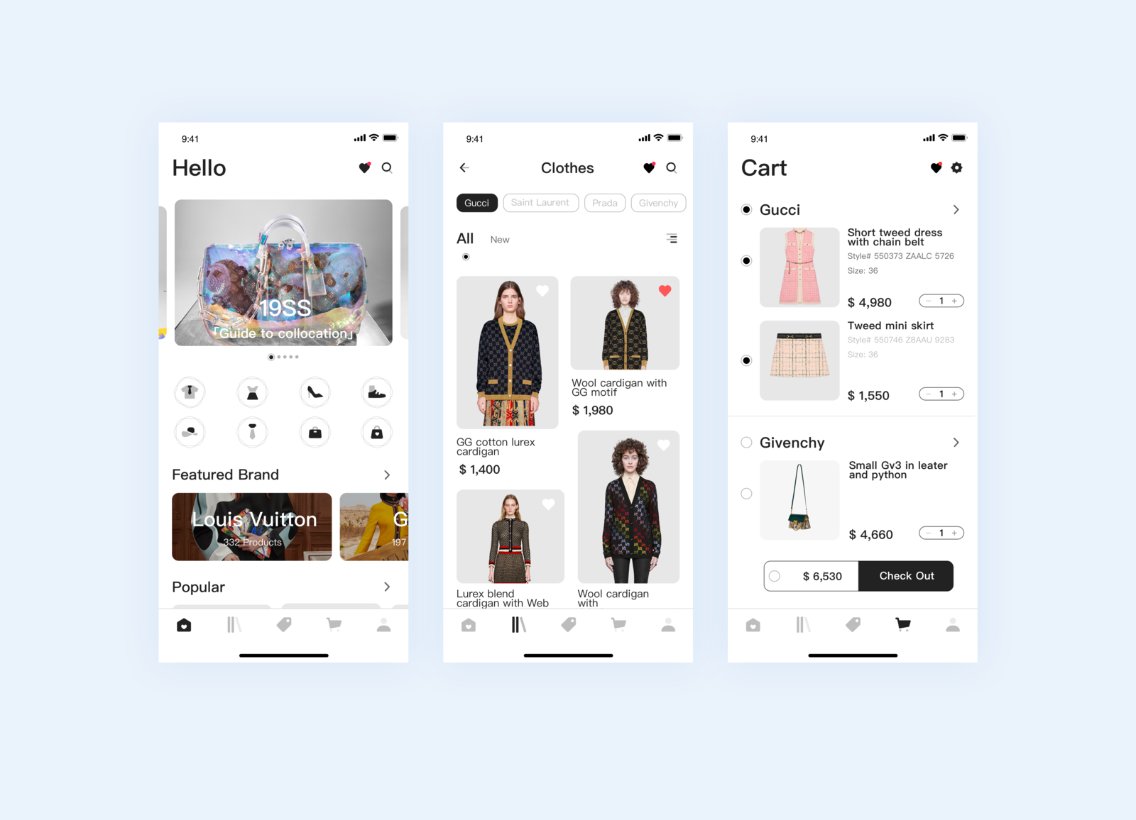 Interface Design For Shopping App by 3hc on Dribbble