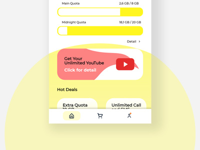 'Yellow' Quota Monitoring App - UI Design #2 by Rizky Dias on Dribbble