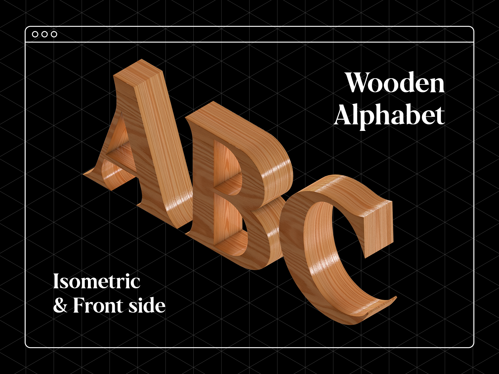 Free 3D Font – Wooden Isometric & Front-side Alphabet by Filip ...