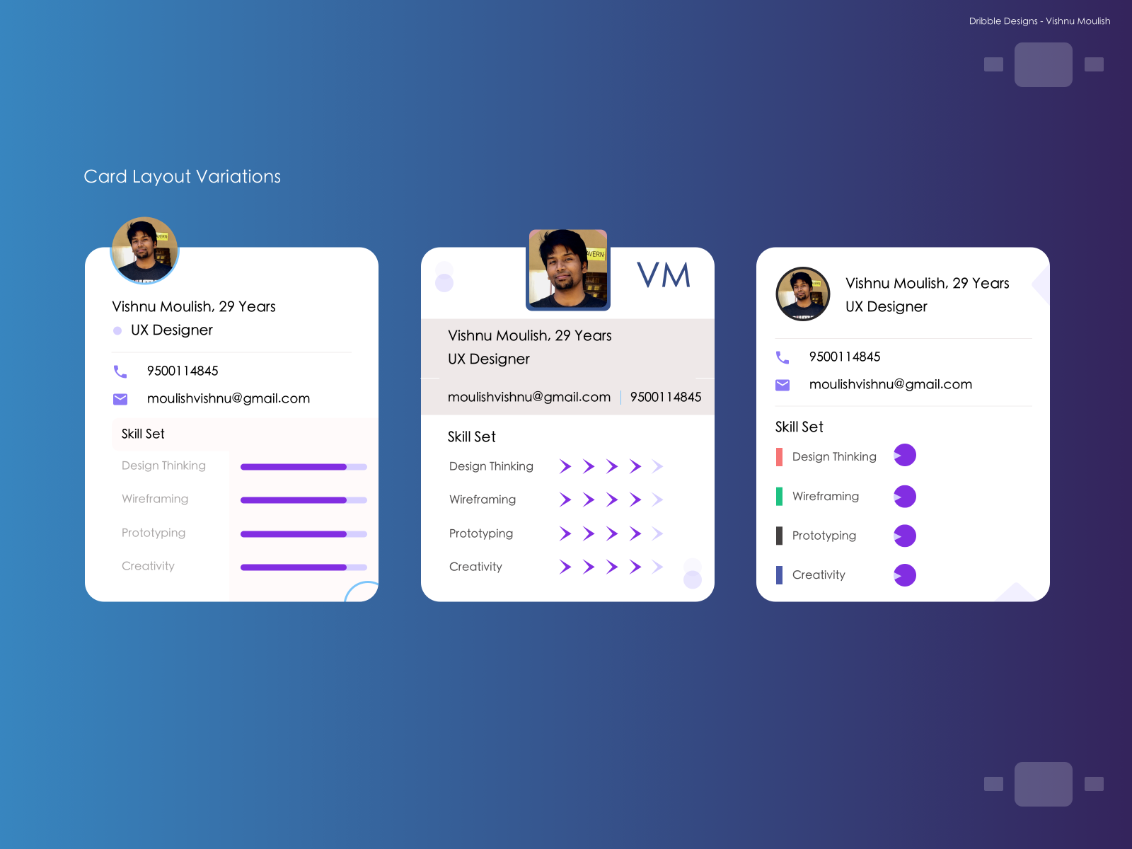 Card Layout Variations by Vishnu Moulish on Dribbble