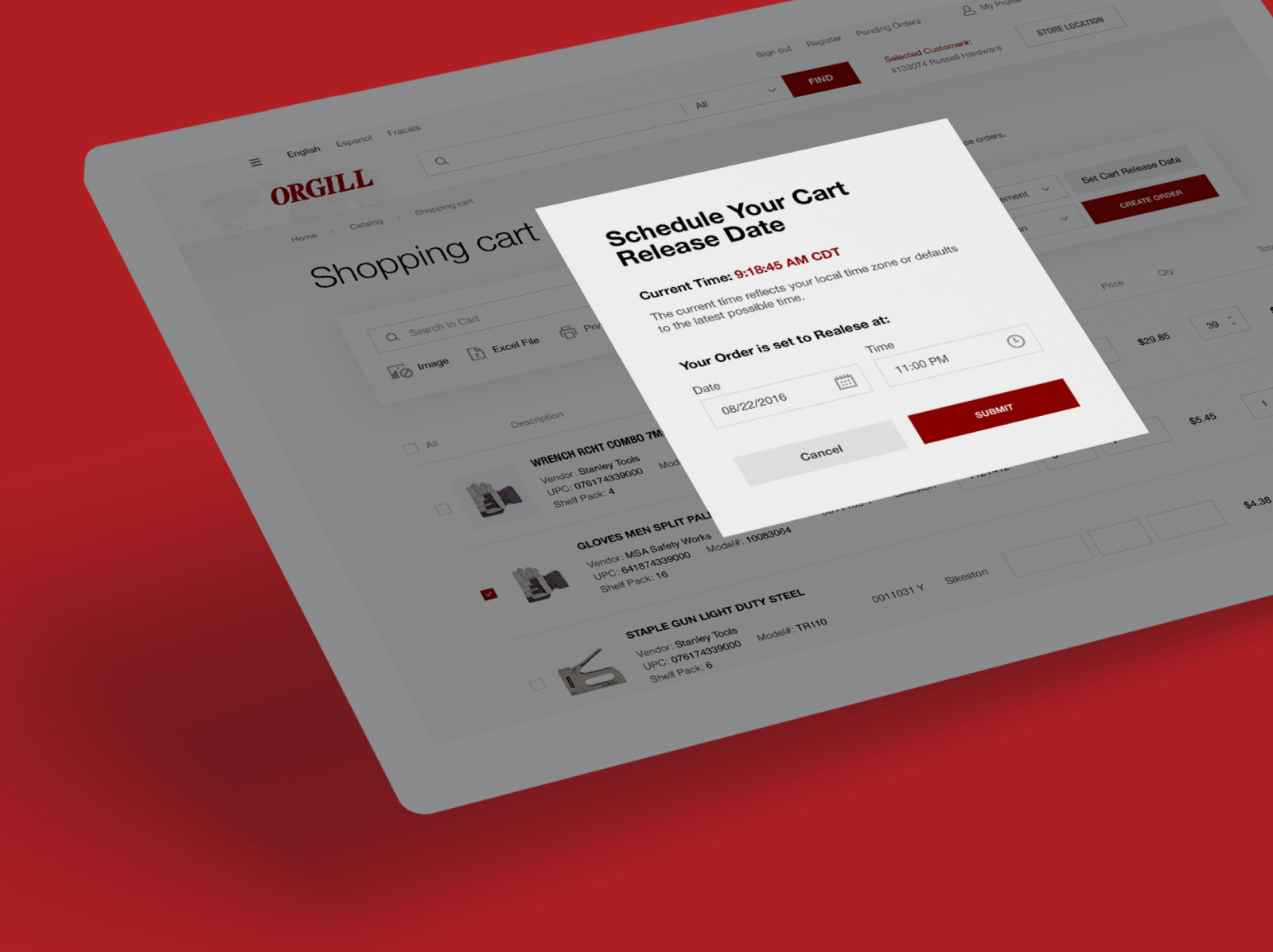 Schedule. Orgill website by Basov Design on Dribbble