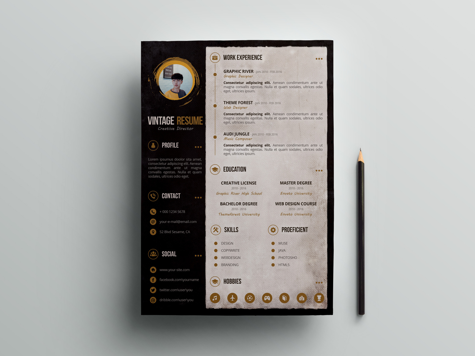 Free Retro CV/Resume Template by James Han on Dribbble
