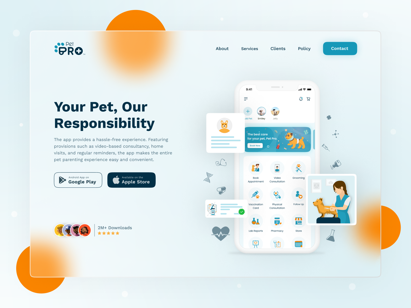 Petpro Landing Page by Aktar Ali on Dribbble