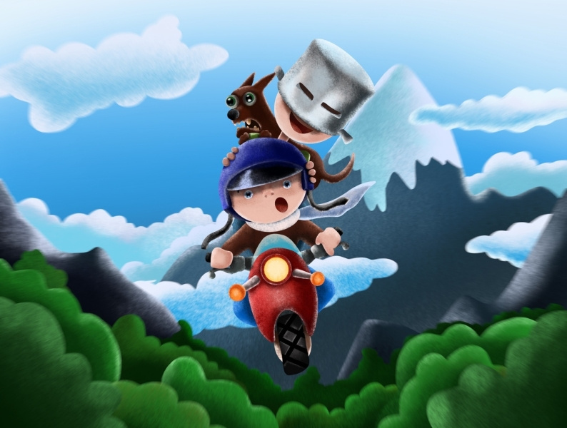 Flying moped by Pavel Iakhnik on Dribbble