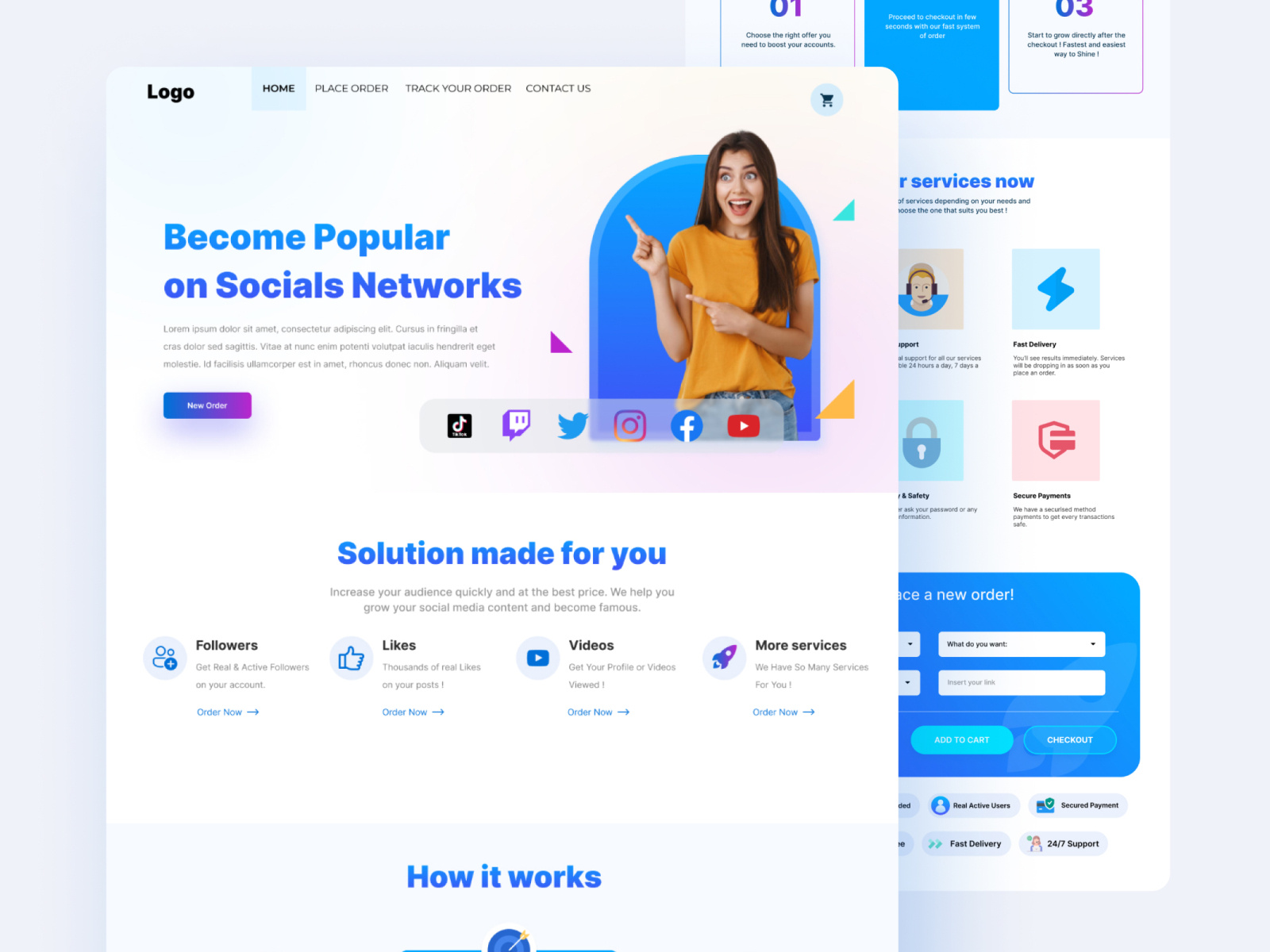 Service Based Company Landing Page by Asiq M. for Netro Systems on Dribbble