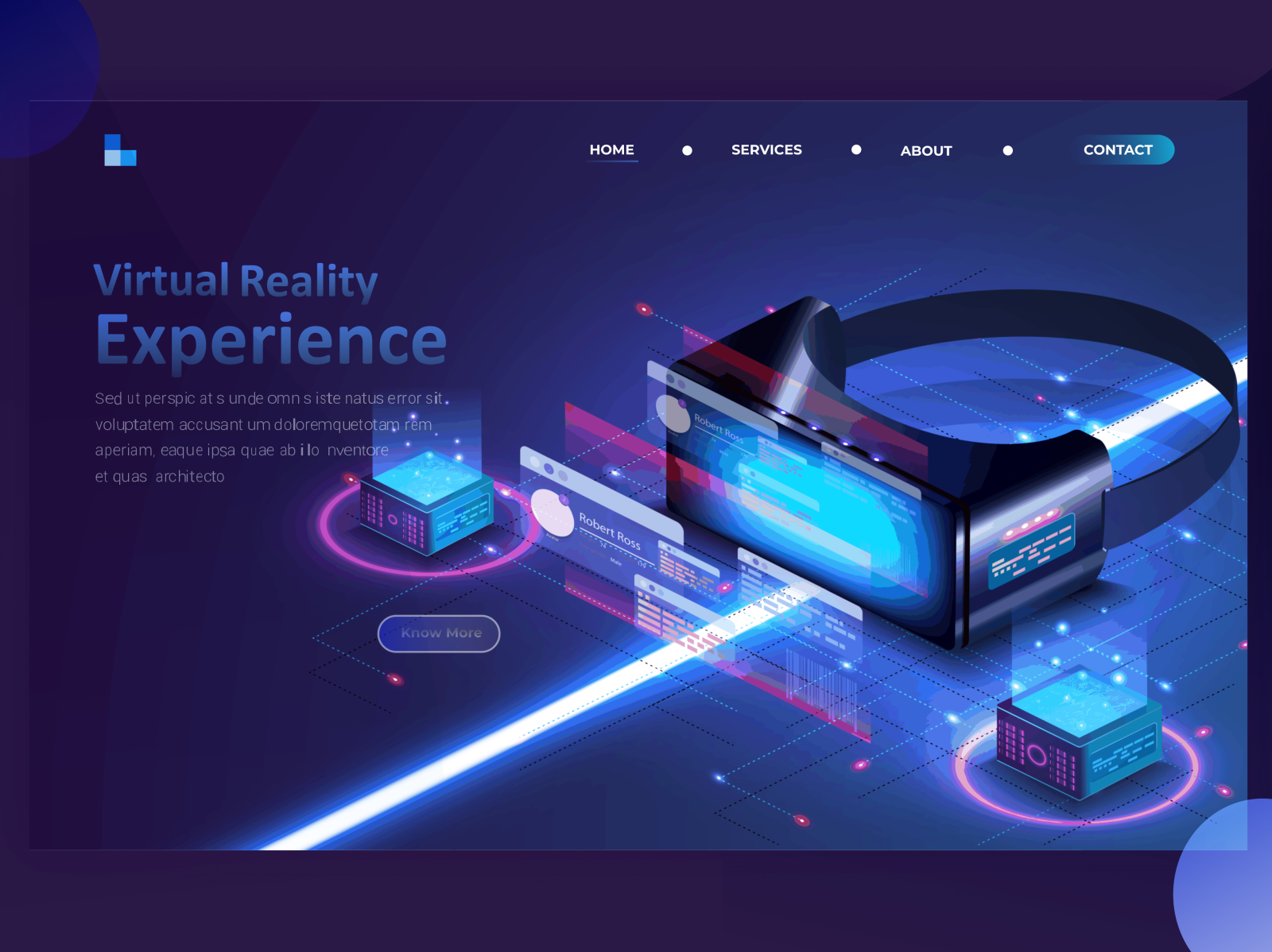 Virtual reality concept page by Akshay Verma on Dribbble