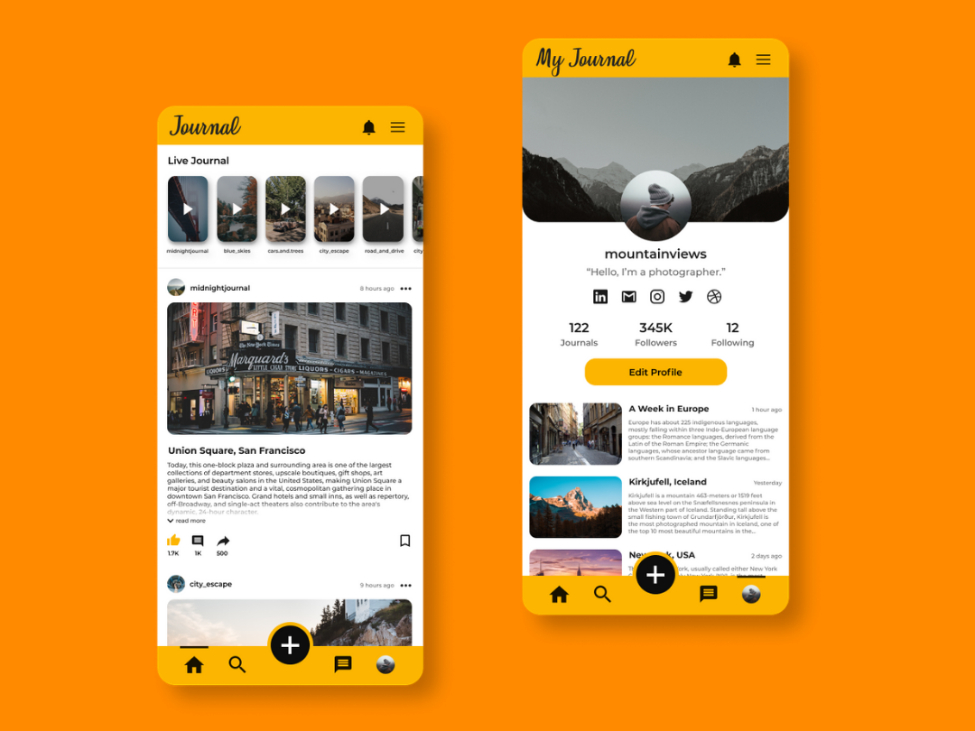 Journal App by Michelle on Dribbble
