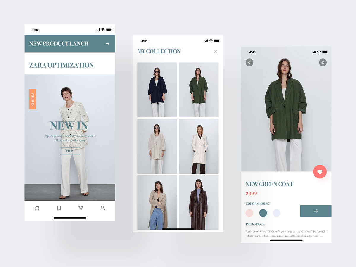 Zara app-animation by Ian on Dribbble