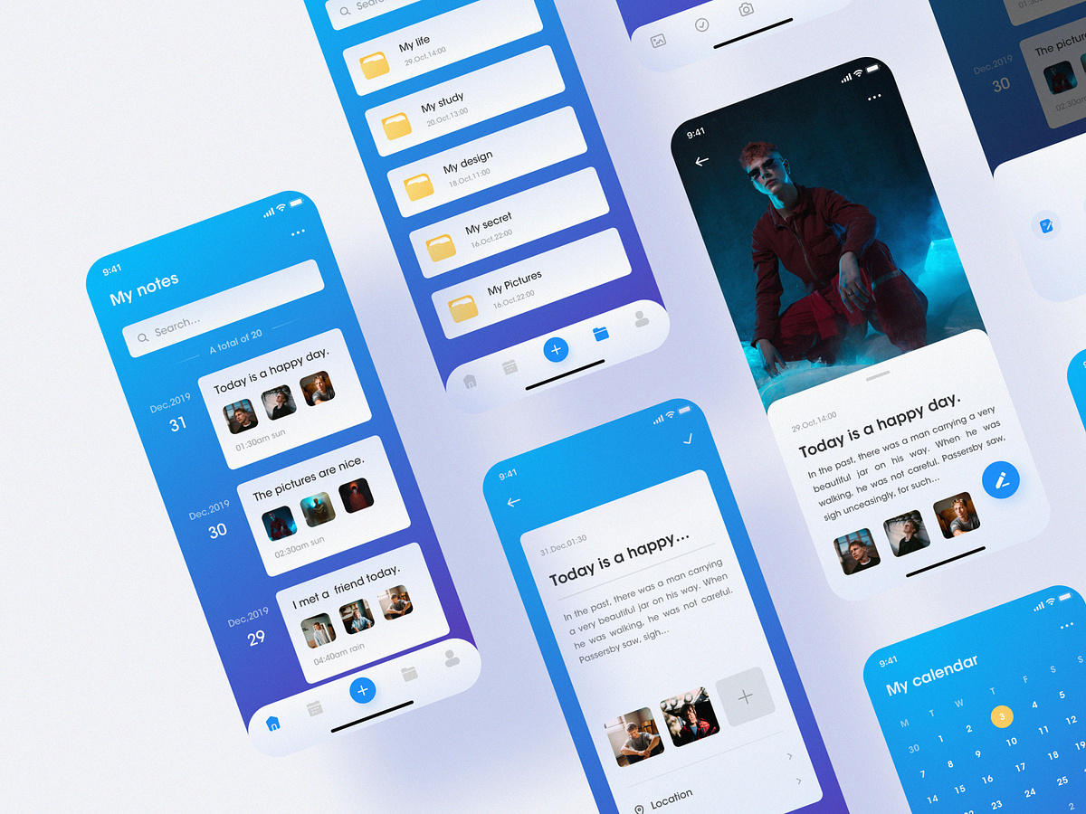 Notes app by Ian on Dribbble