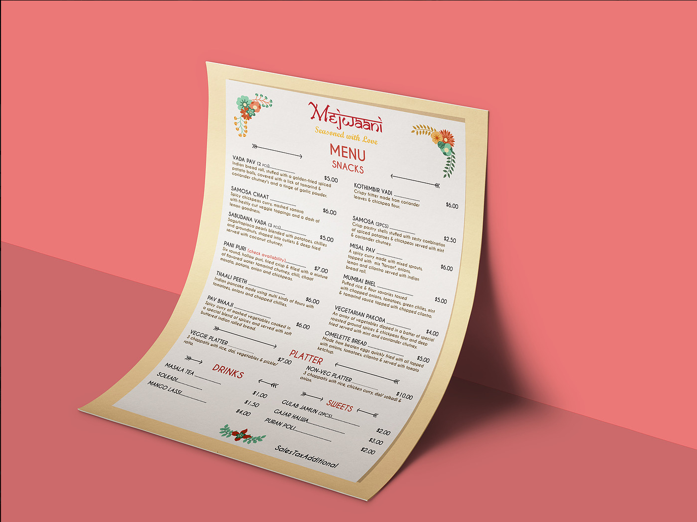 Menu Card by Sanika Ullalkar on Dribbble