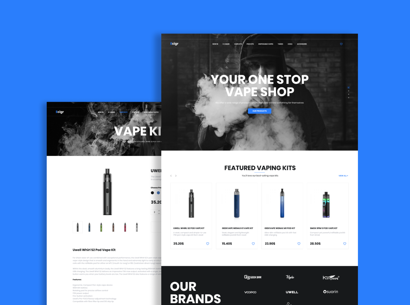 Vape shop design by Pavlo Bohach on Dribbble