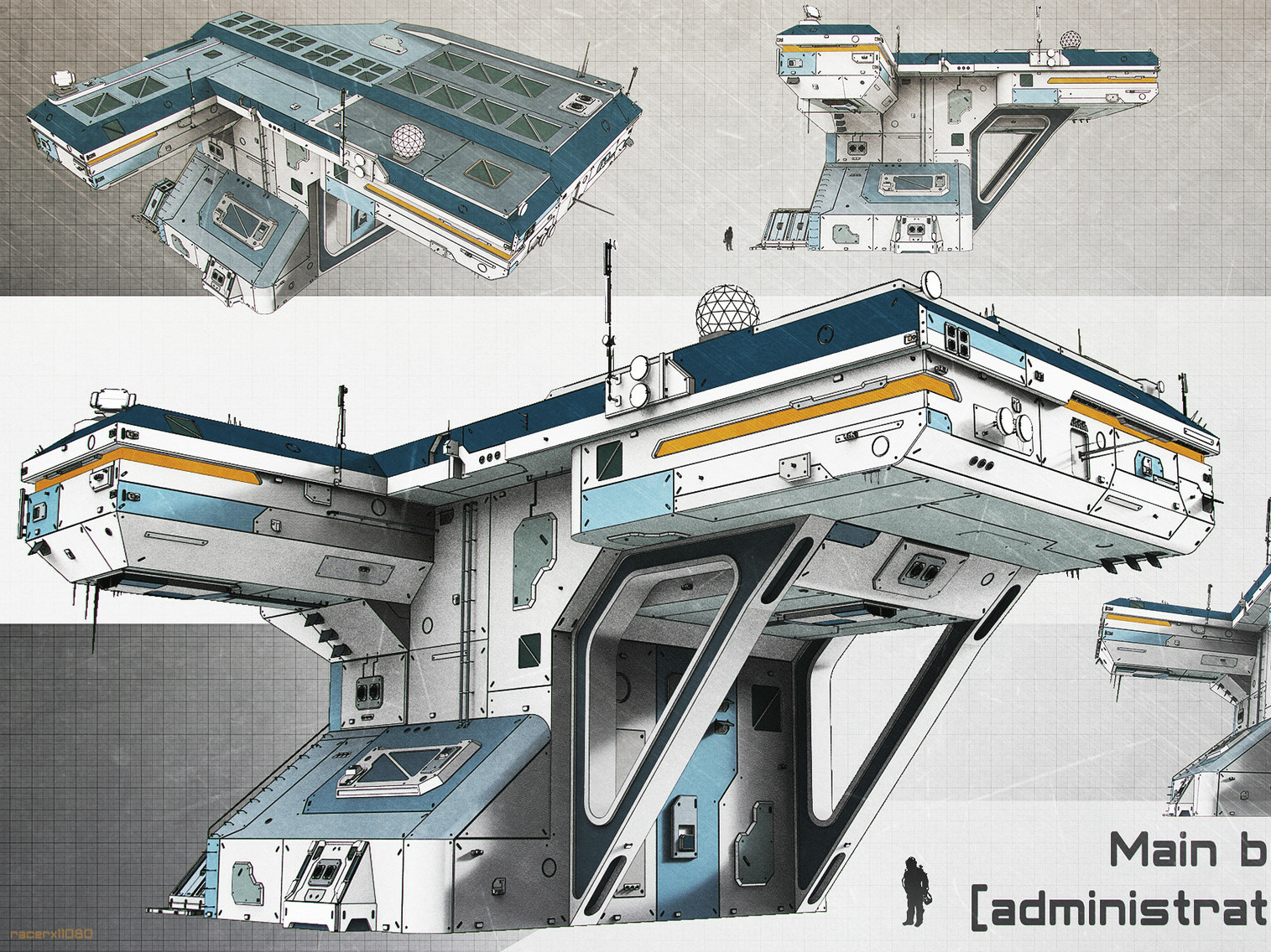 Sci Fi building - concept art for game by Srdjan Pavlovic on Dribbble
