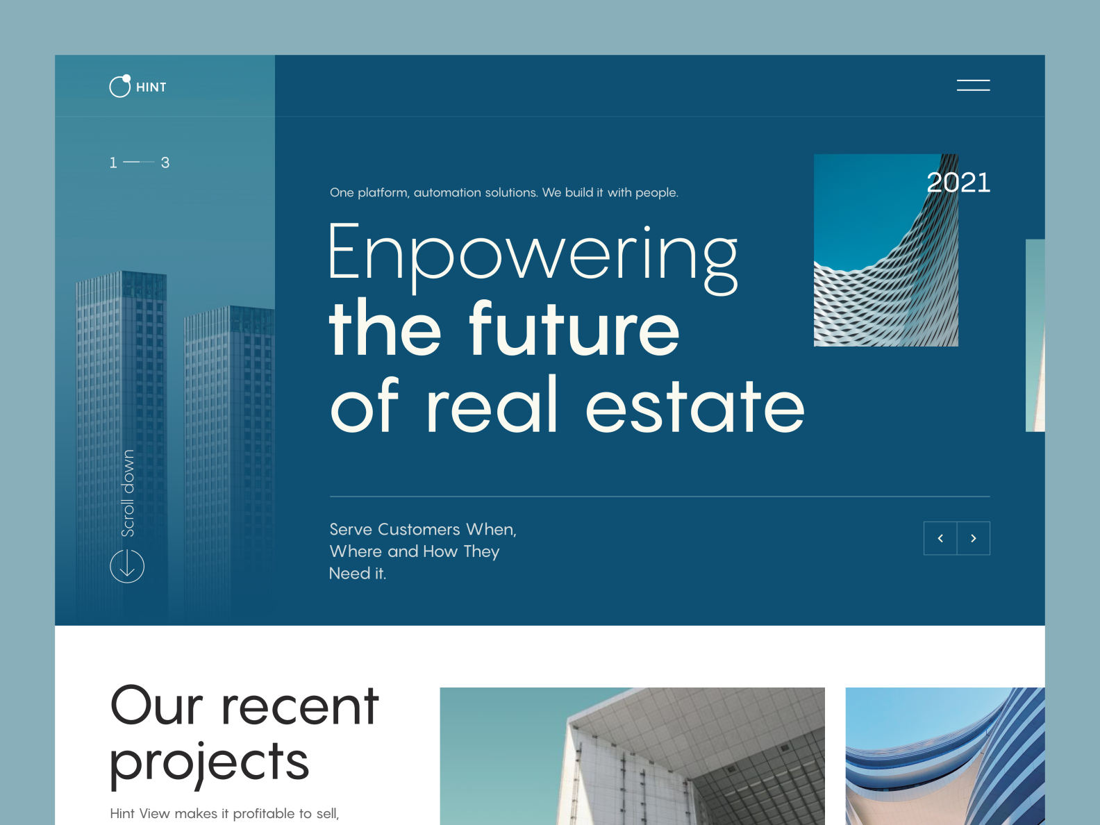 Hint- Real estate header by Saidul Islam on Dribbble