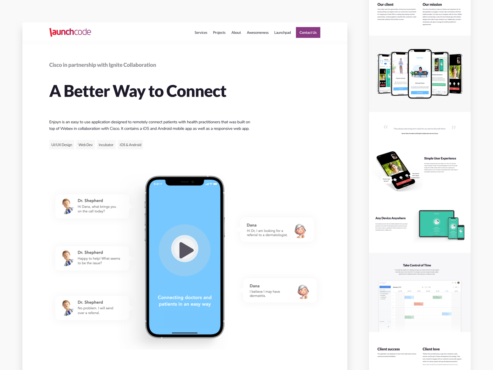 Enjoy - case study by Luiz Lizardo for launchcode on Dribbble
