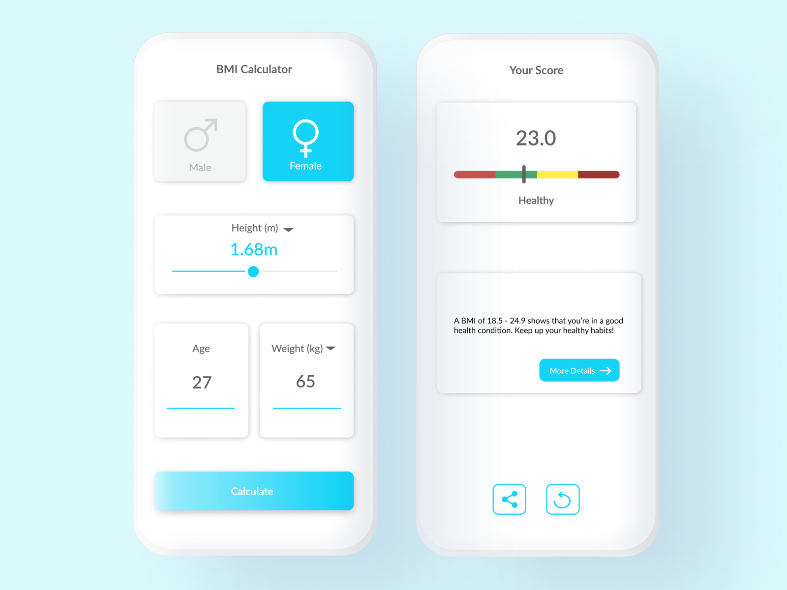 BMI Calculator - Daily UI 004 by Chiamaka Ikeanyi on Dribbble
