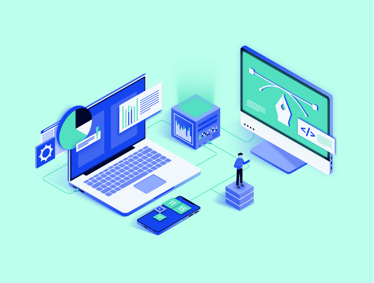 Isometric gadgets by Viktorija Matakaitė on Dribbble