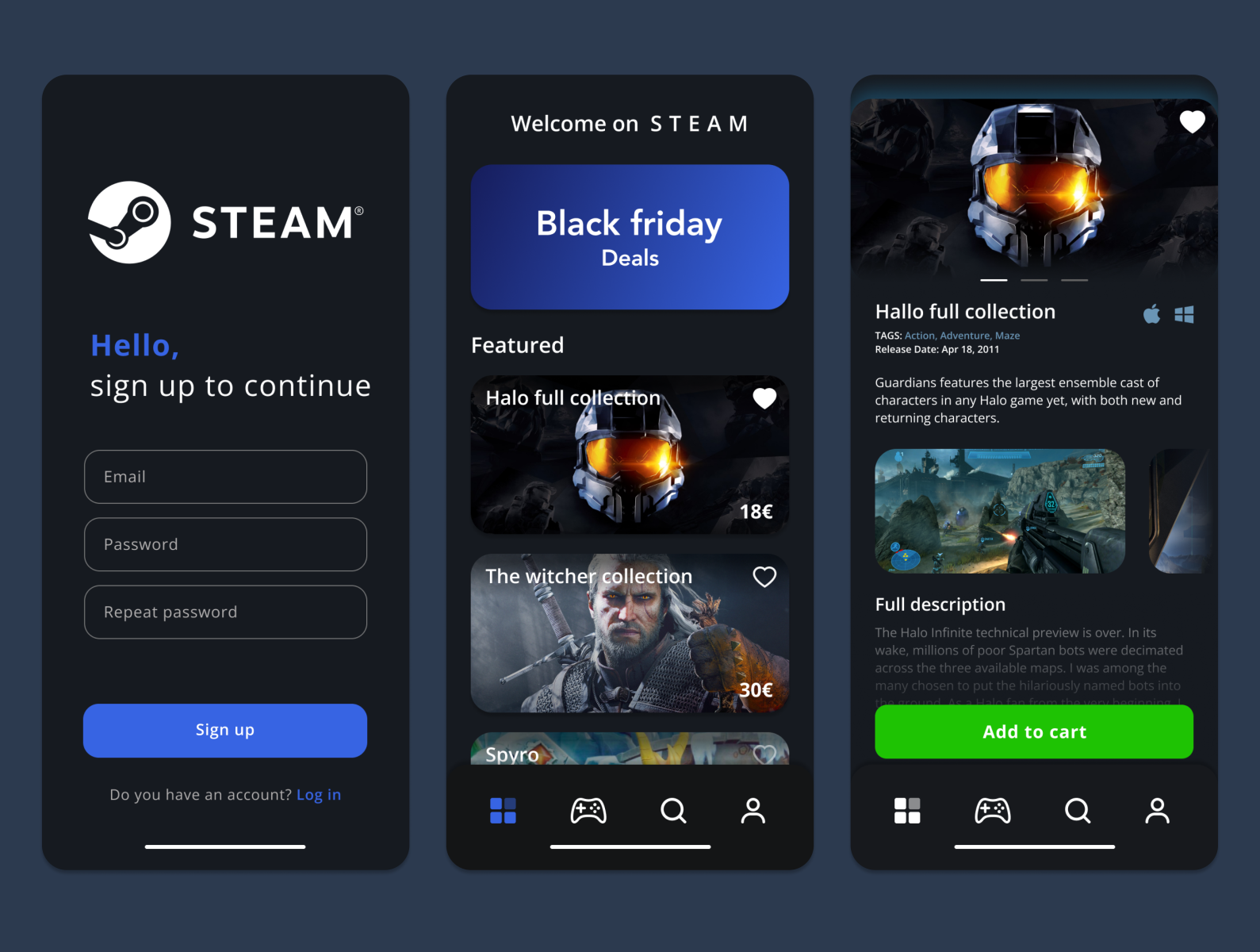 Steam redesign by Filip Placzek on Dribbble