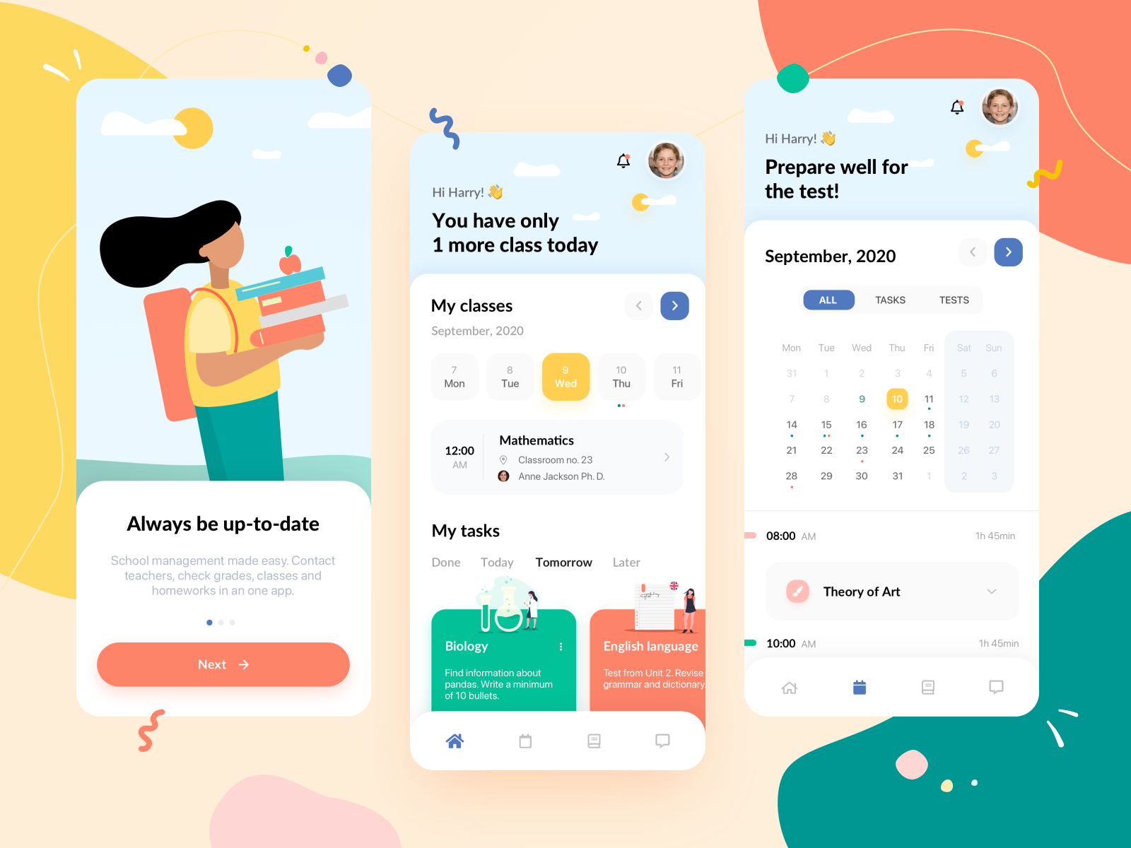 School Management App by Michał Stelągowski for Artegence on Dribbble