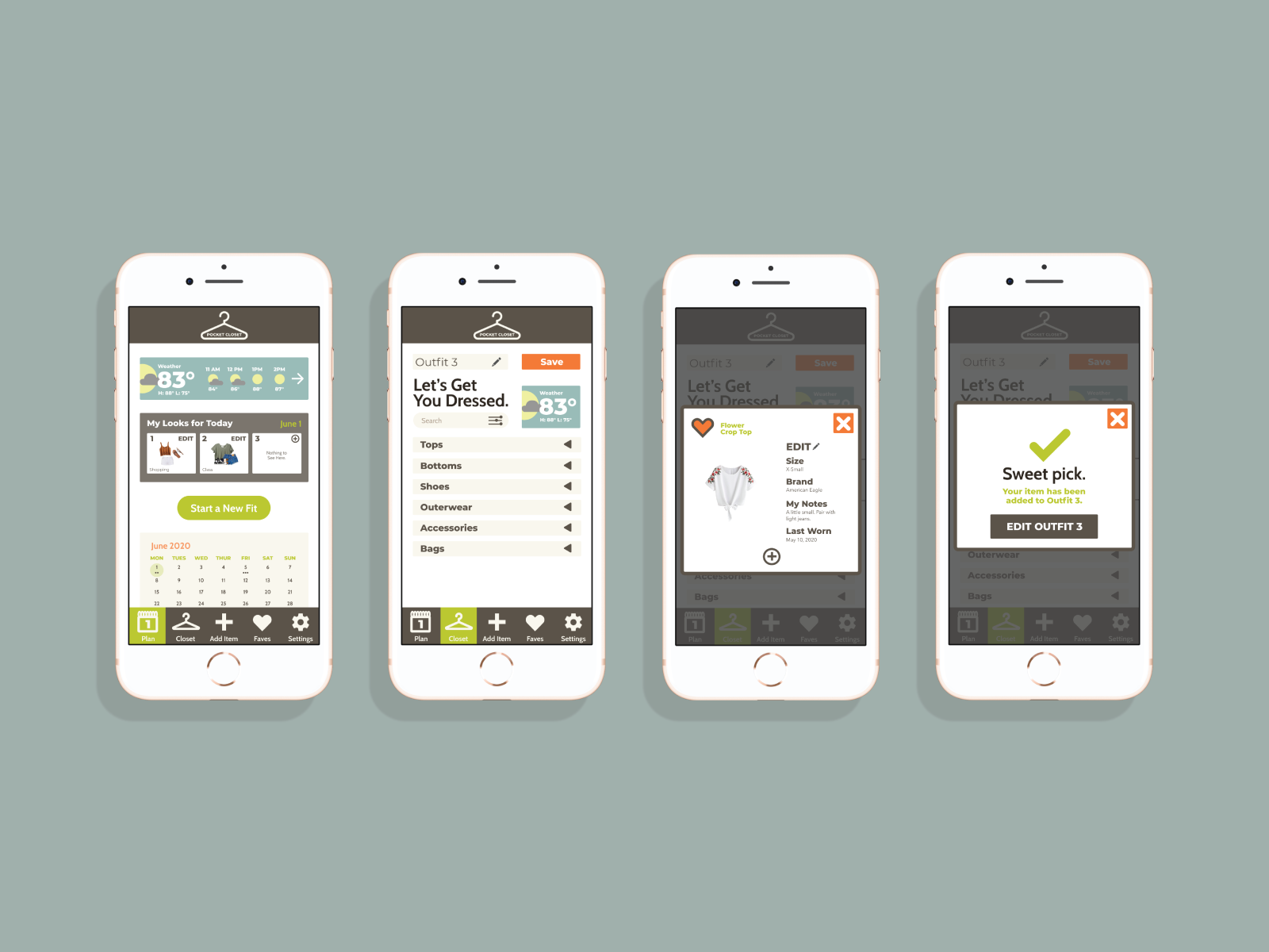 Pocket Closet Figma App Design by Grace Frey on Dribbble