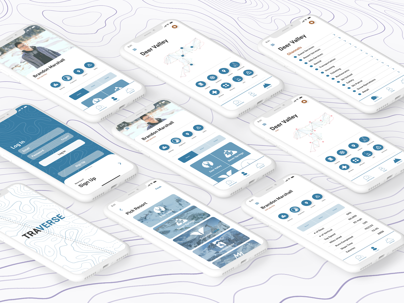 Traverse - Ski Resort App by Brandon Marshall on Dribbble