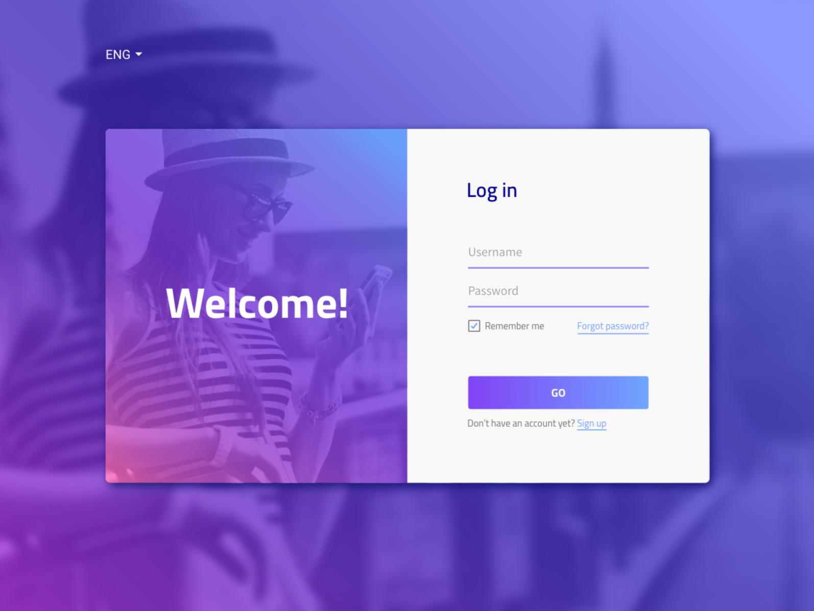 Log in page by Lee Orenshtein Tabibian on Dribbble