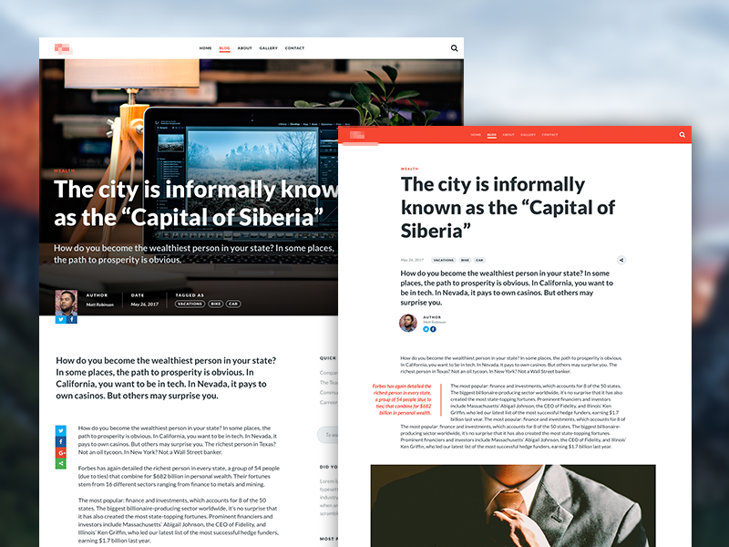 Layout samples. Blog Single Article. Sketch UI Kit Coming Soon by ...